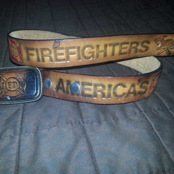 Accessories | Vintage Fire Dept Fire Fighets Leather Tooled ...